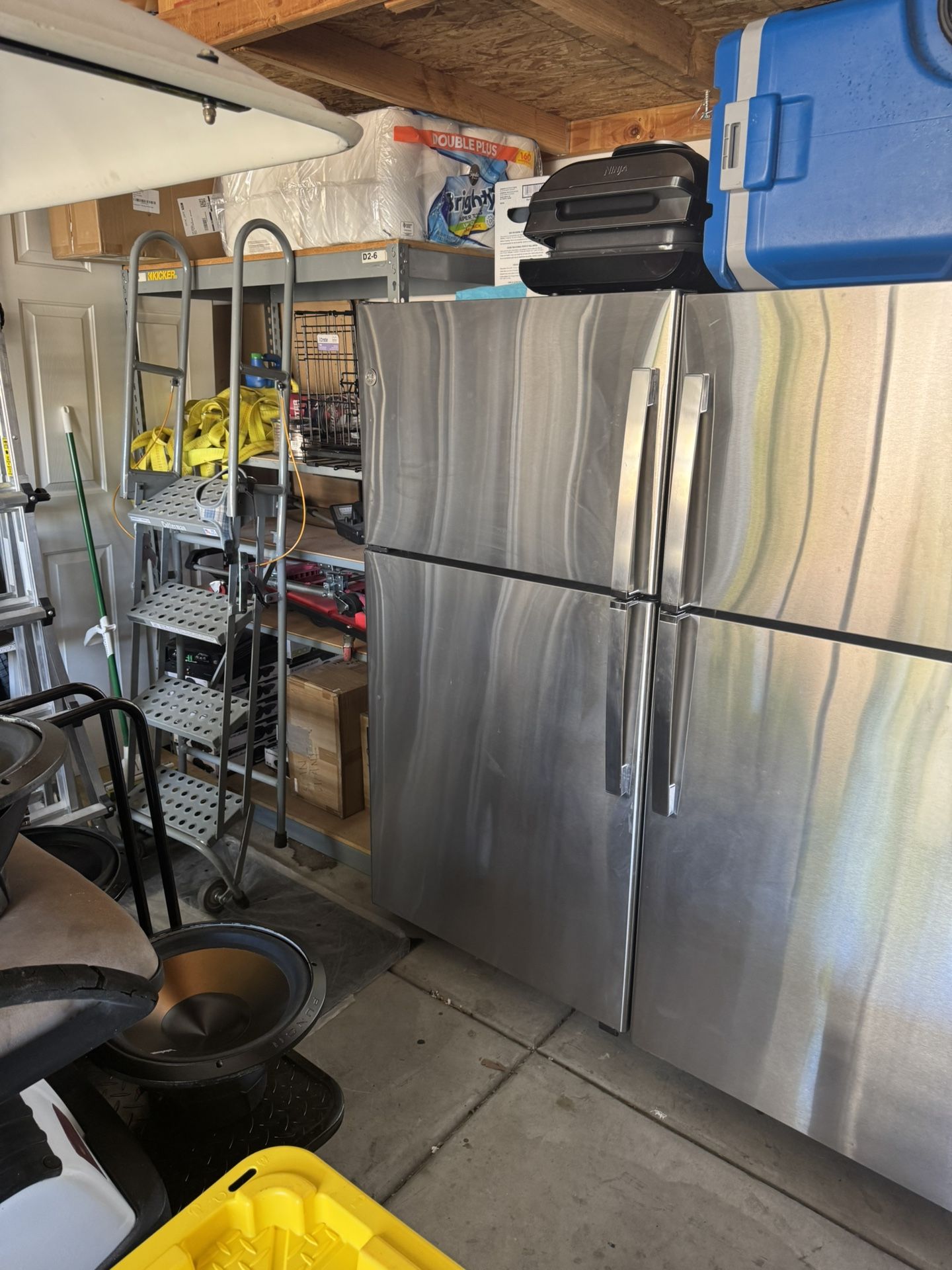 GE Stainless Refrigerator Fridge Great For Shop Or Game Room. for Sale ...