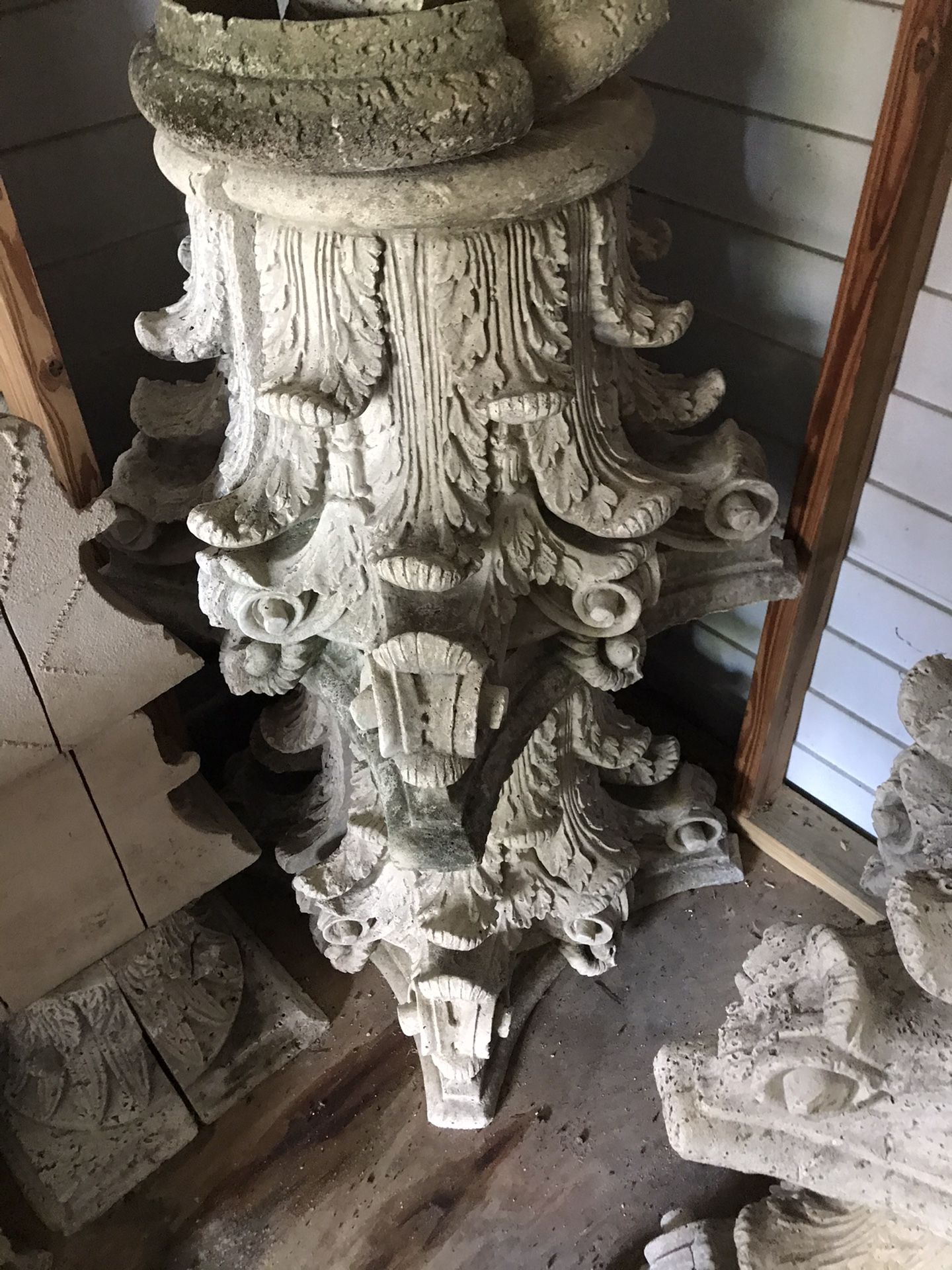 Decorative Stone concrete Column caps fit 4”x4” or round columns for ...