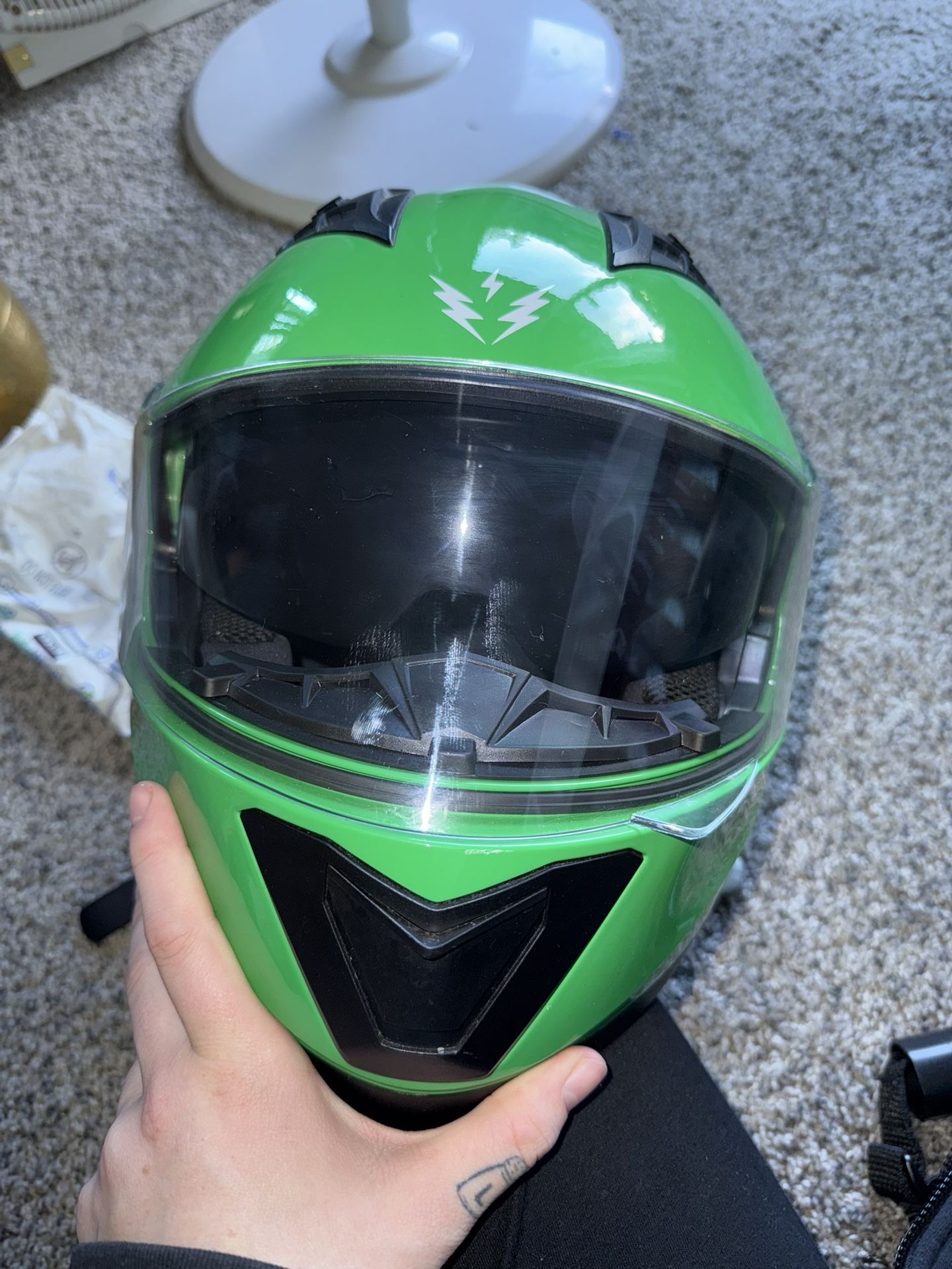 Green Istorm Dot Motorcycle helmet for Sale in Everett, WA - OfferUp