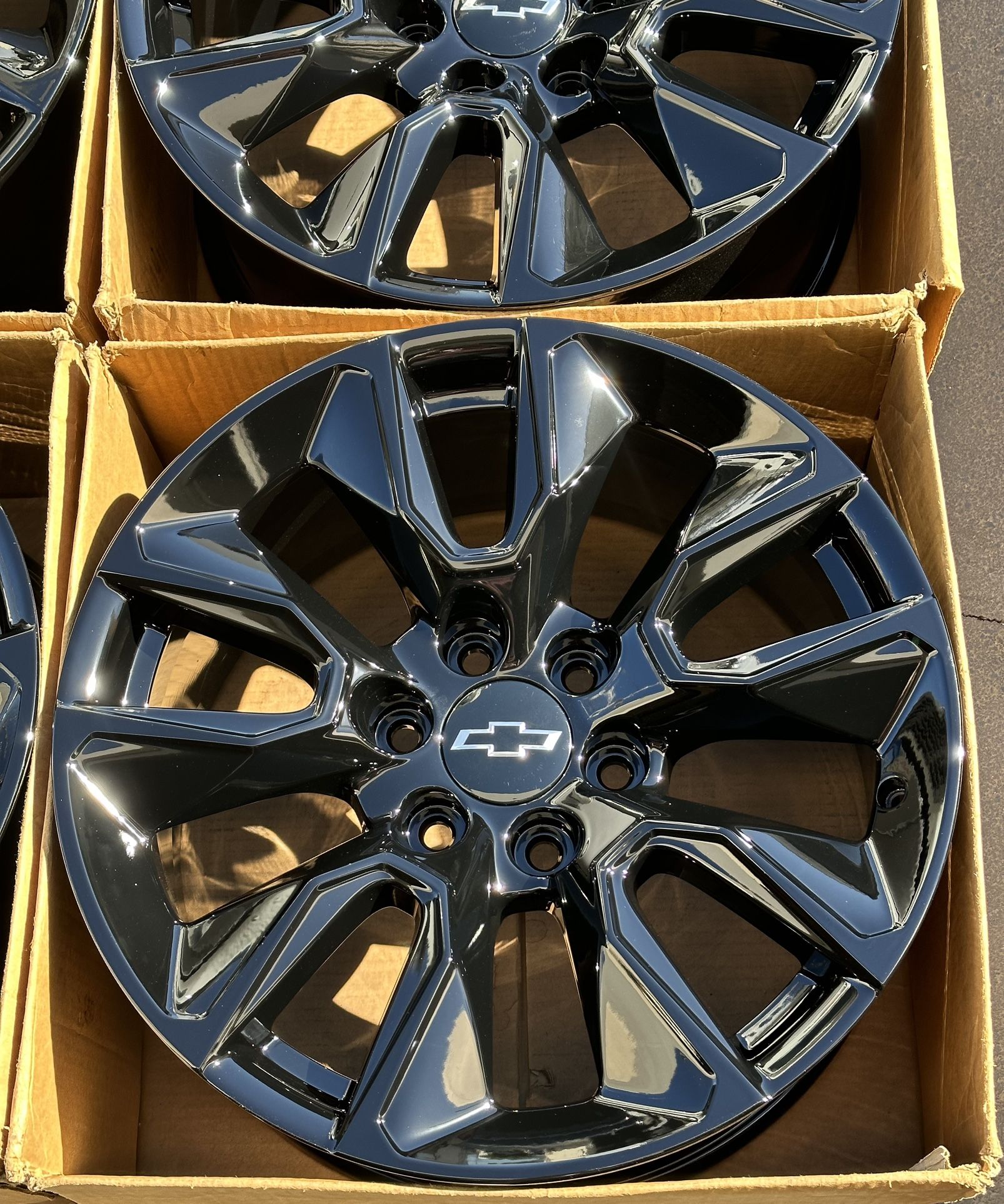 20" Chevy Silverado Tahoe Factory Wheels Rims Gloss Black New Powder ...