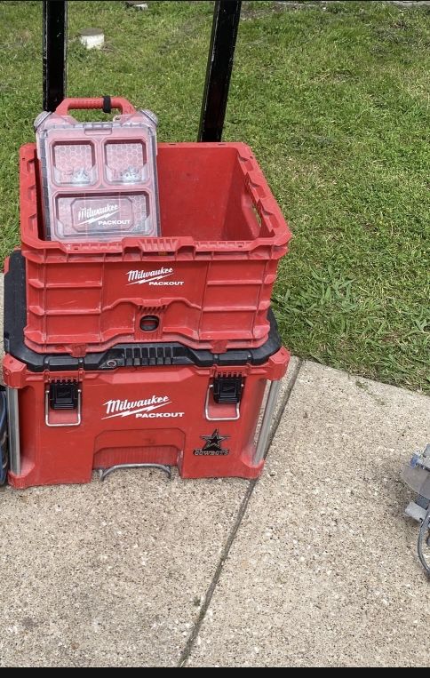Milwaukee Pack Out Box And Pack out Basket And Small One For All 3 for ...