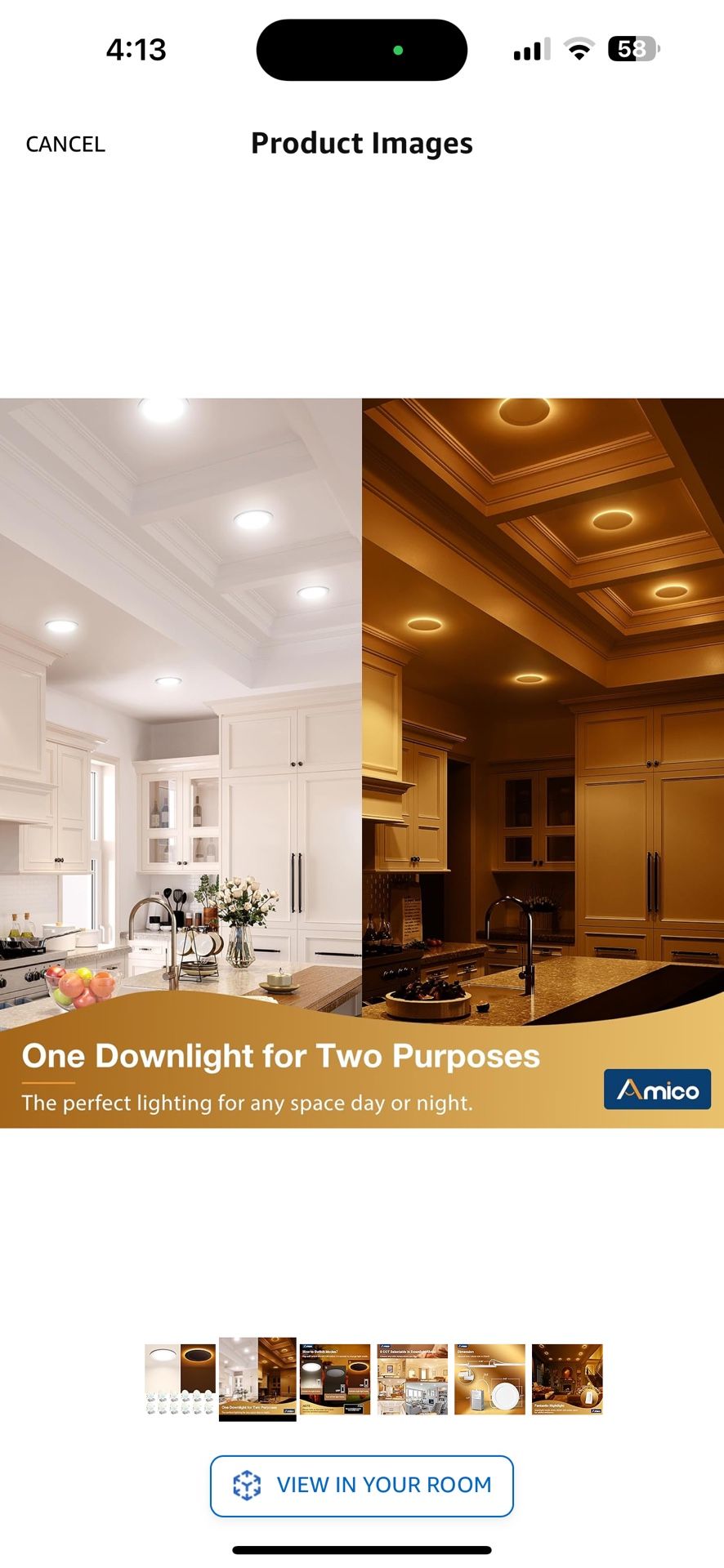 Amico 12 Pack 6 Inch 5CCT LED Recessed Ceiling Light with Night Light ...
