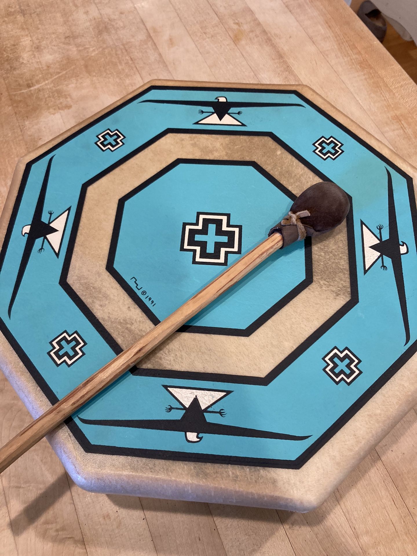 Tribal Drum- “All One Tribe”- Signed By Master Drum Maker Henry Samora ...