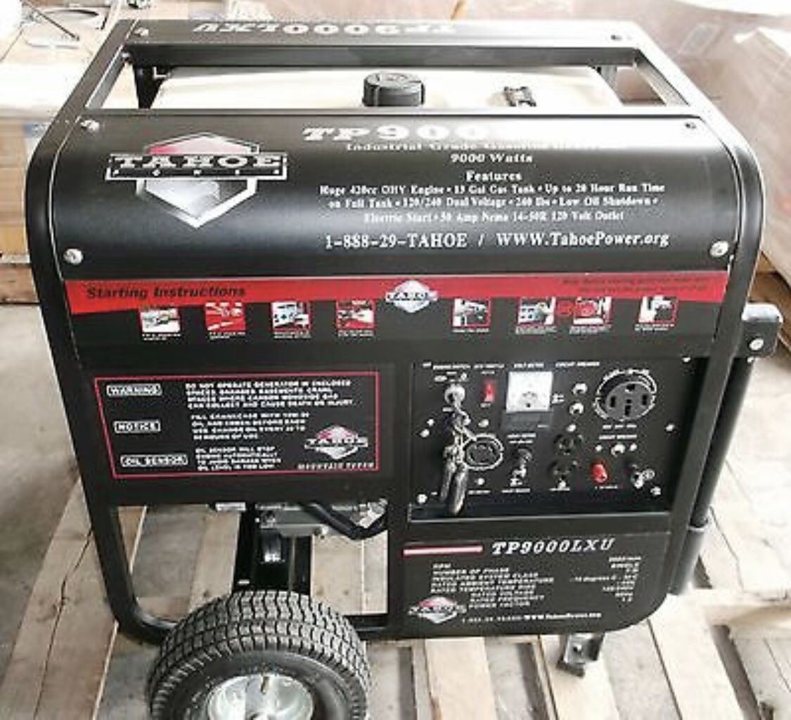 Tahoe TP 9000 LXU Elite Series Gas Generator for Sale in Stockton, CA ...