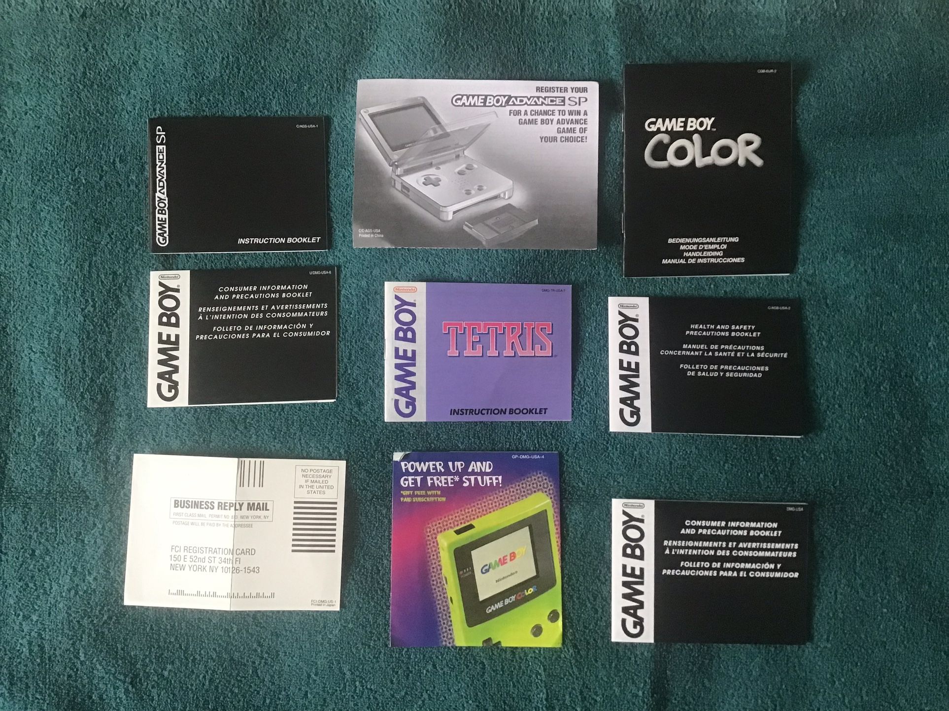 Nintendo Game Boy Manual/Instructions/Registration Booklets Set Of 9 ...