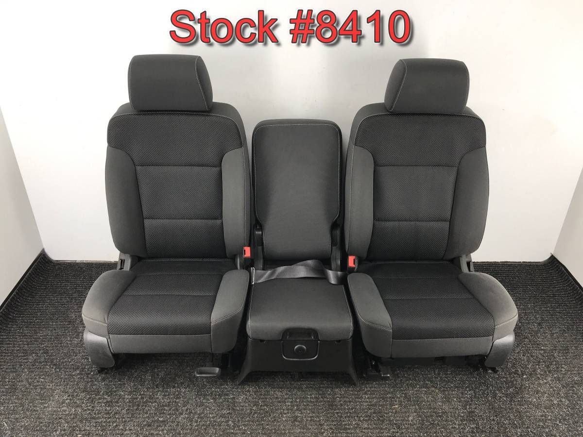 2014 Chevy Silverado Black Cloth 40/20/40 Bucket Bench Console Front ...