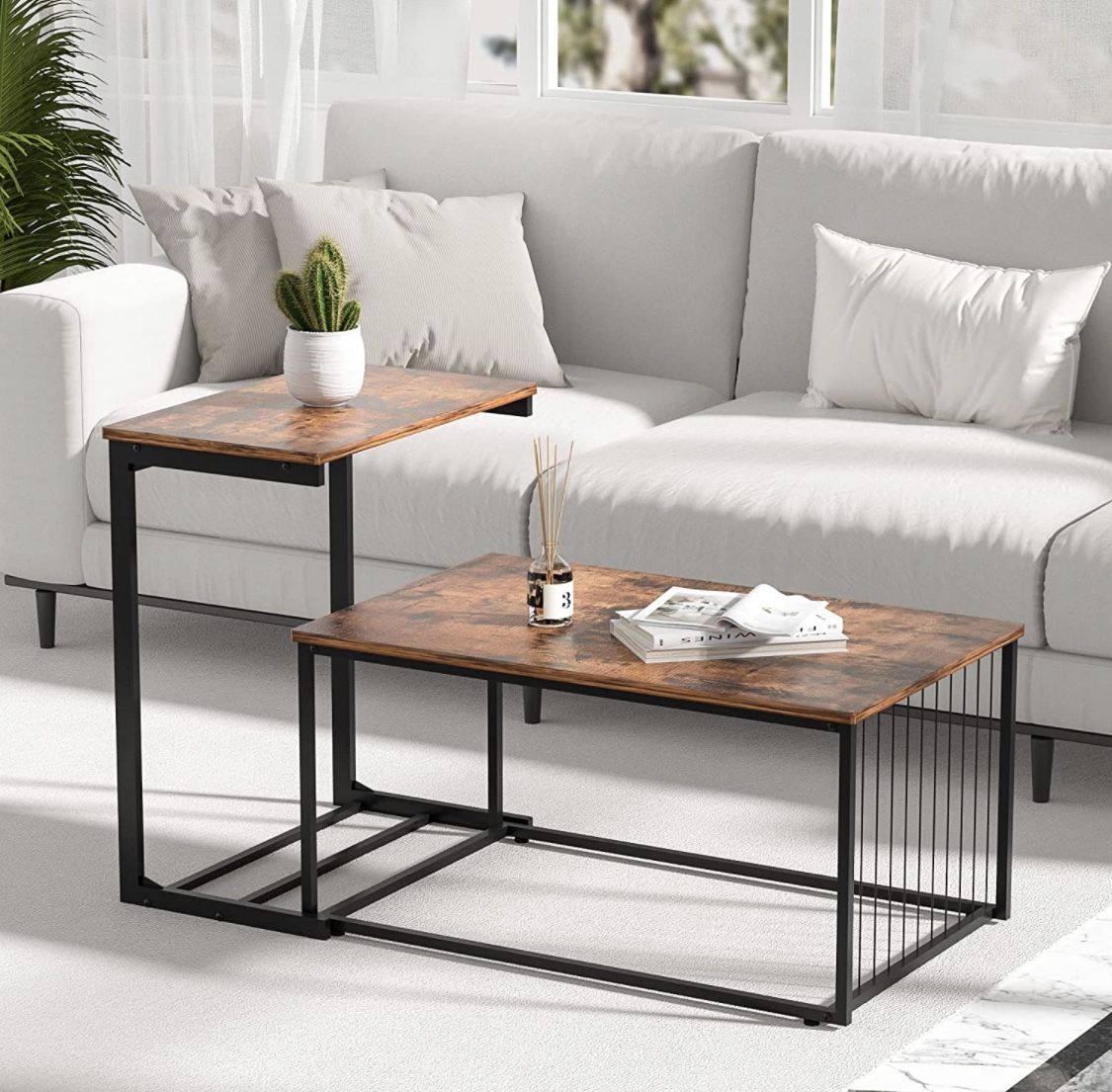 New In Box, Nesting Table Set Of 2, End Table Combined With C-Shaped ...