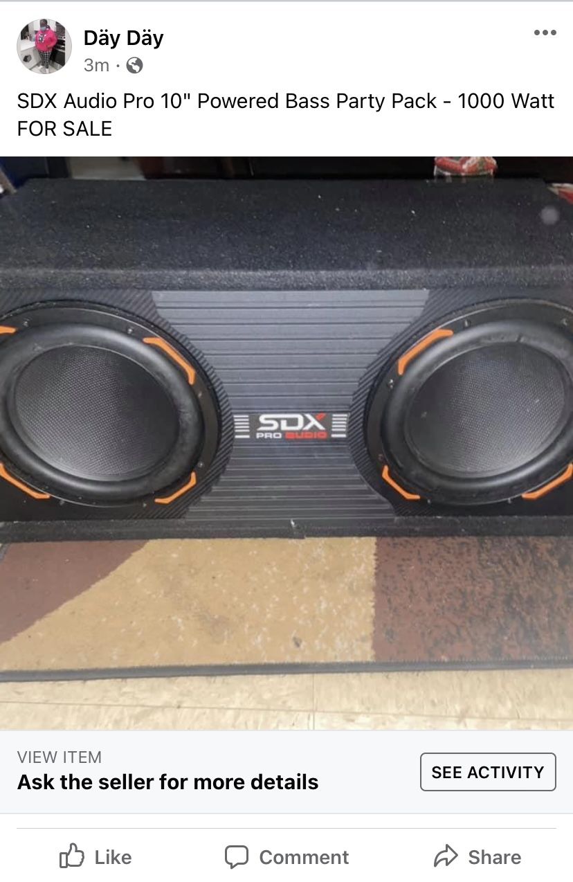 SDX Audio Pro 10" Powered Bass Party Pack - 1000 Watt FOR SALE for Sale ...