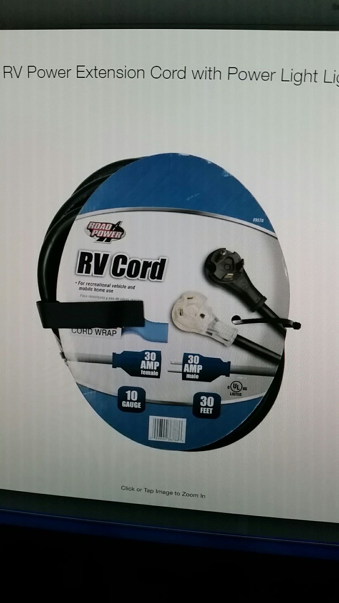 RV Power Extension Cord with Power Light Lighted Plug for Sale in Coal ...