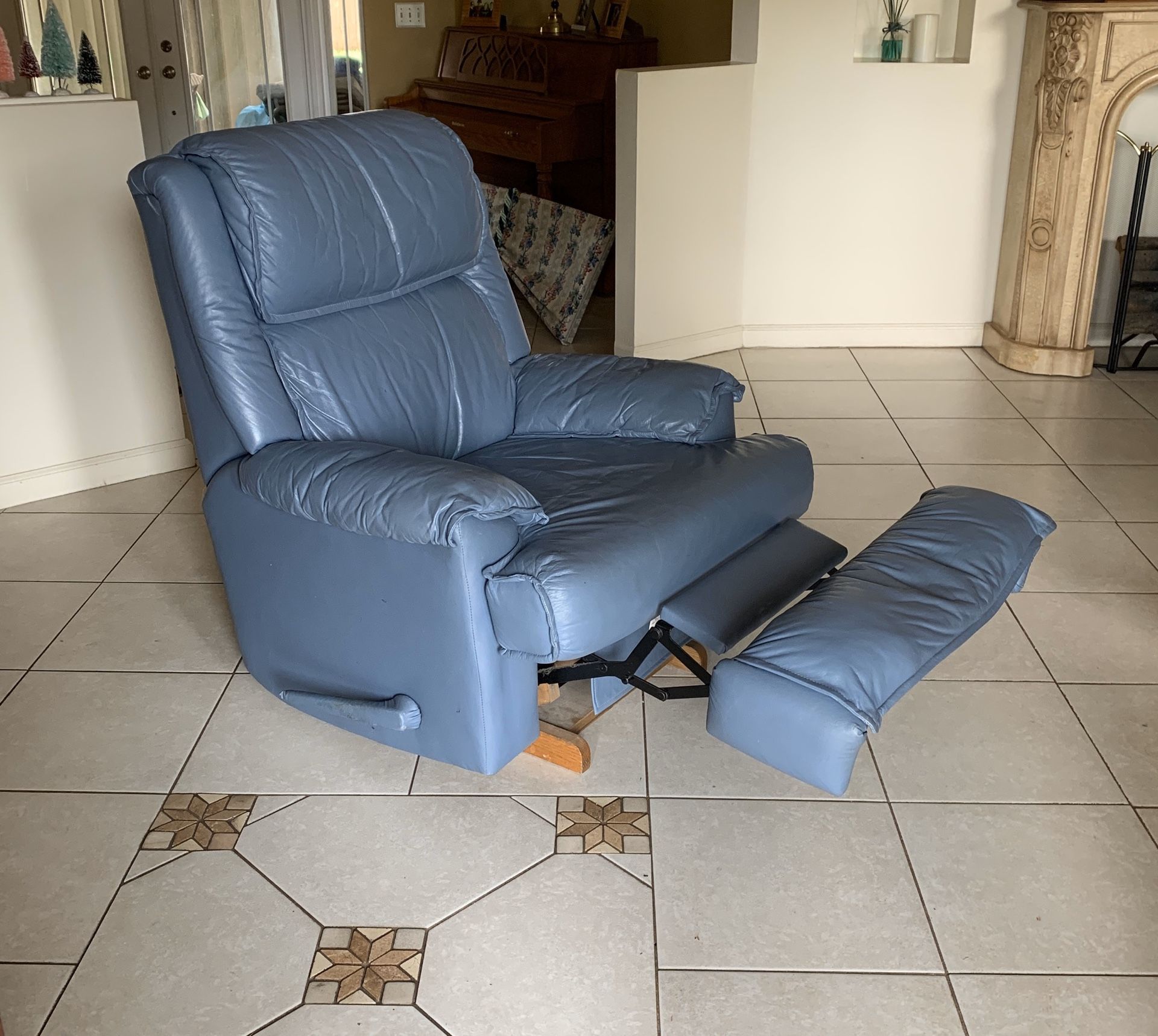 Beautiful Action Lane blue leather rocker recliner chair for Sale in ...