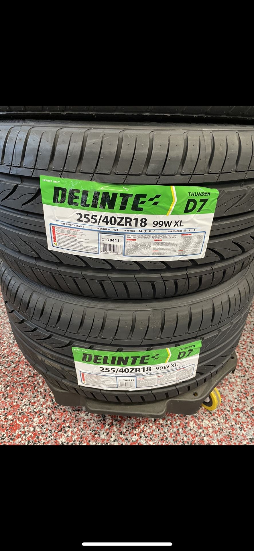 DELINTE D7 255/40ZR18 $111 each tire new 40k warranty 255/40/18 all ...
