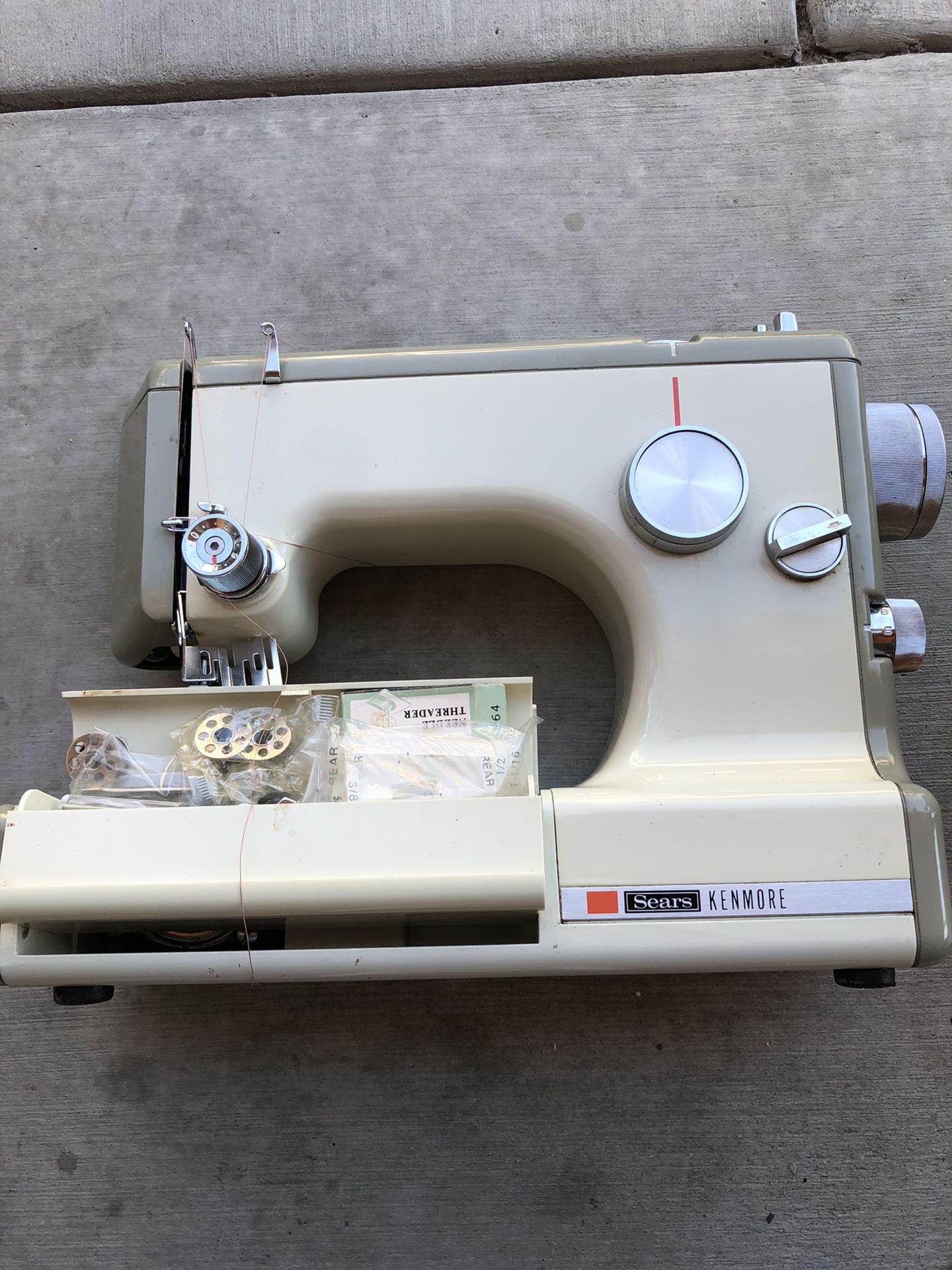 Sears Kenmore Portable Sewing Machine Rose Model 158 10400 Case Vintage ...