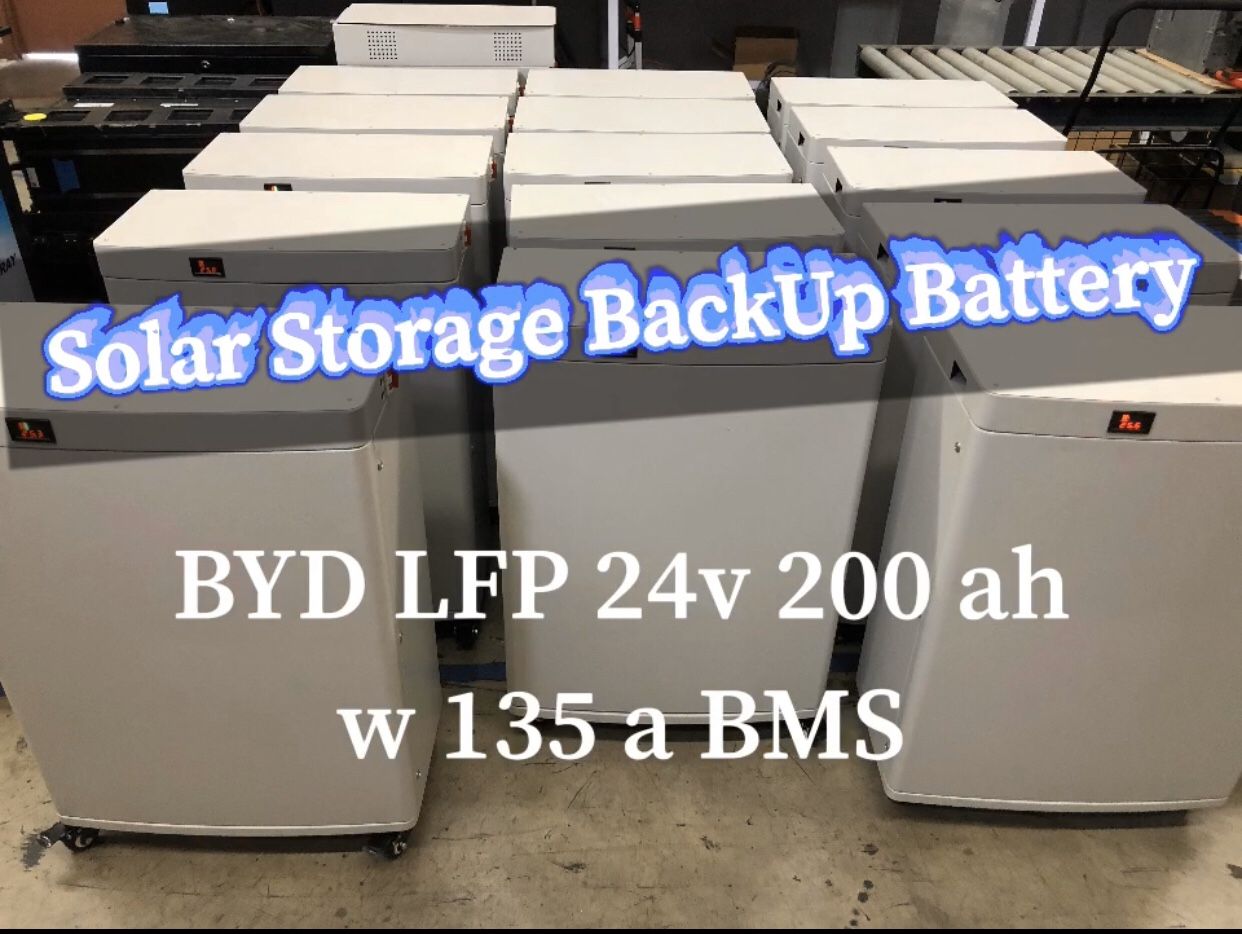 Solar Storage Backup battery BYD LFP 24V 5 kwh 200 Ah Battery Pack With ...