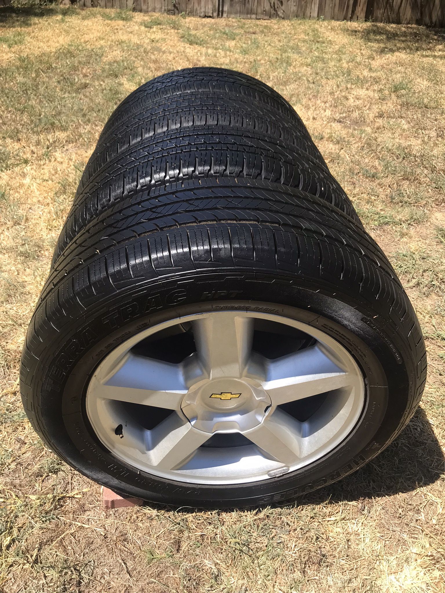 Chevy 20s Silver Wheels and Tires Silverado Sierra Tahoe Yukon Suburban ...