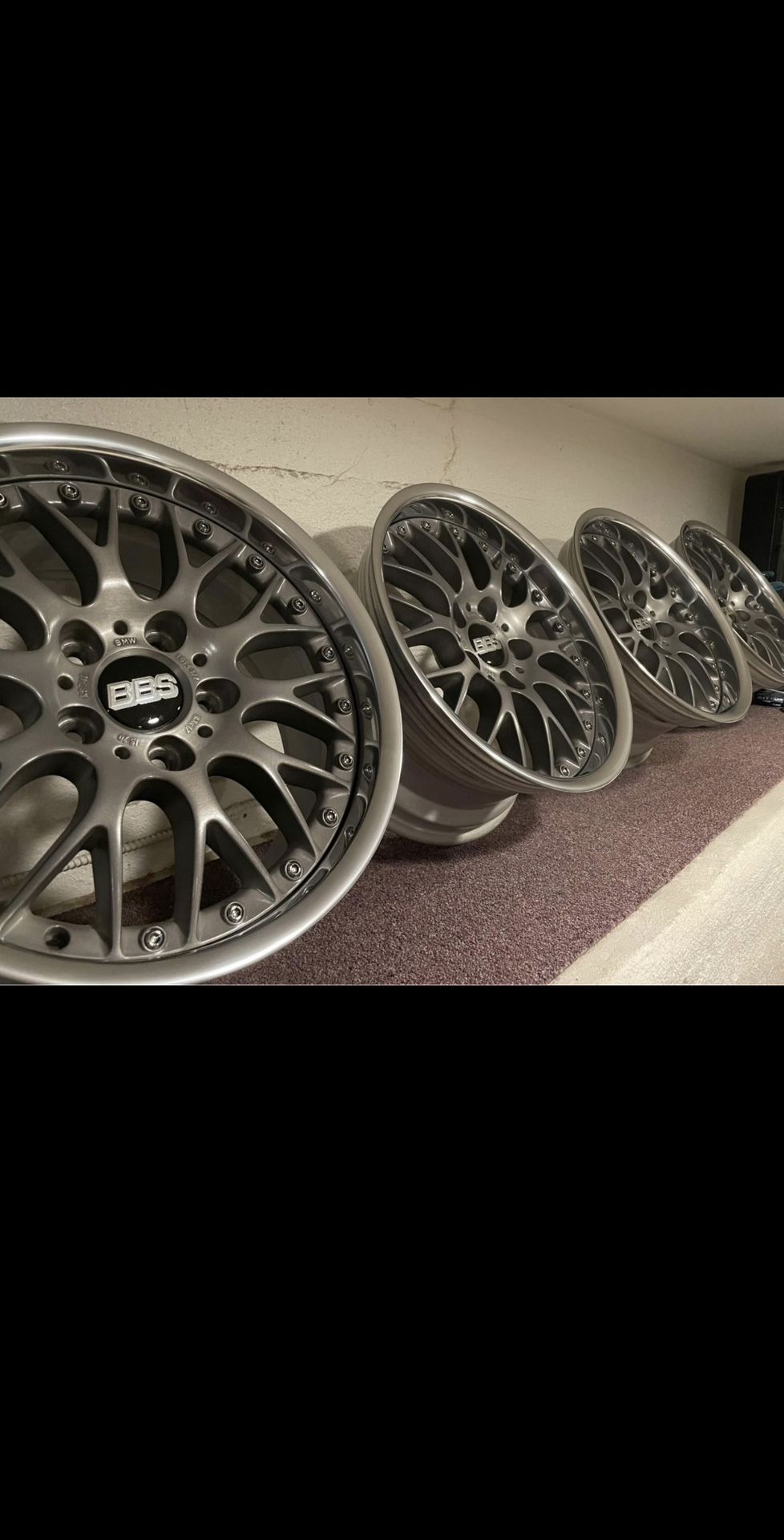 Genuine BBS RS740 2-Piece BMW Wheels - Gunmetal/Polished for Sale in ...