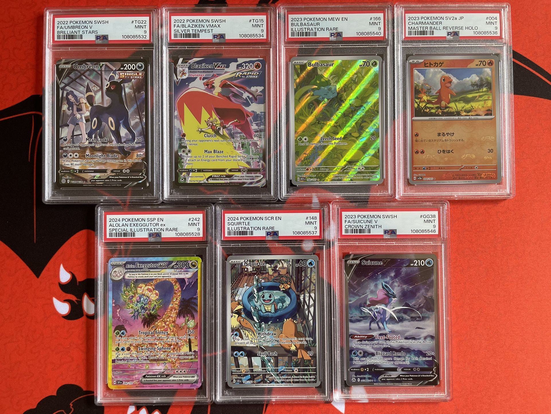 Pokémon PSA 9 Umbreon Blaziken Bulbasaur Charmander Masterball Squirtle ...