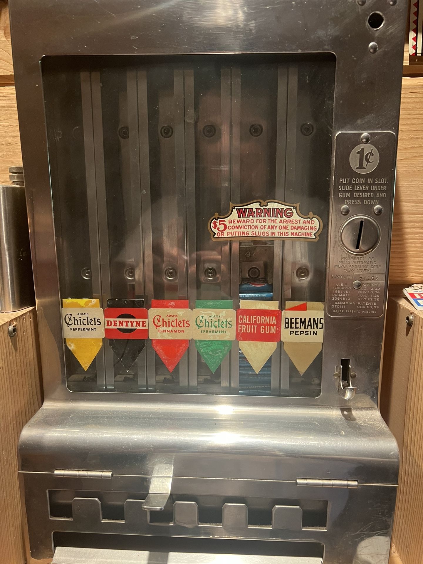 1930’s Mills Tab Subway Gum Dispenser Vending Coin op for Sale in ...