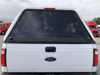 Ford f250 f350 camper shell 8ft bed long bed white F-250 F-350 camper ...