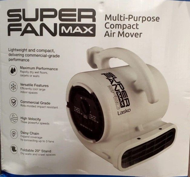 Fly Fans Lasko Super Fan Max SF-20-GC2 Multi-Purpose Compact Air Mover ...