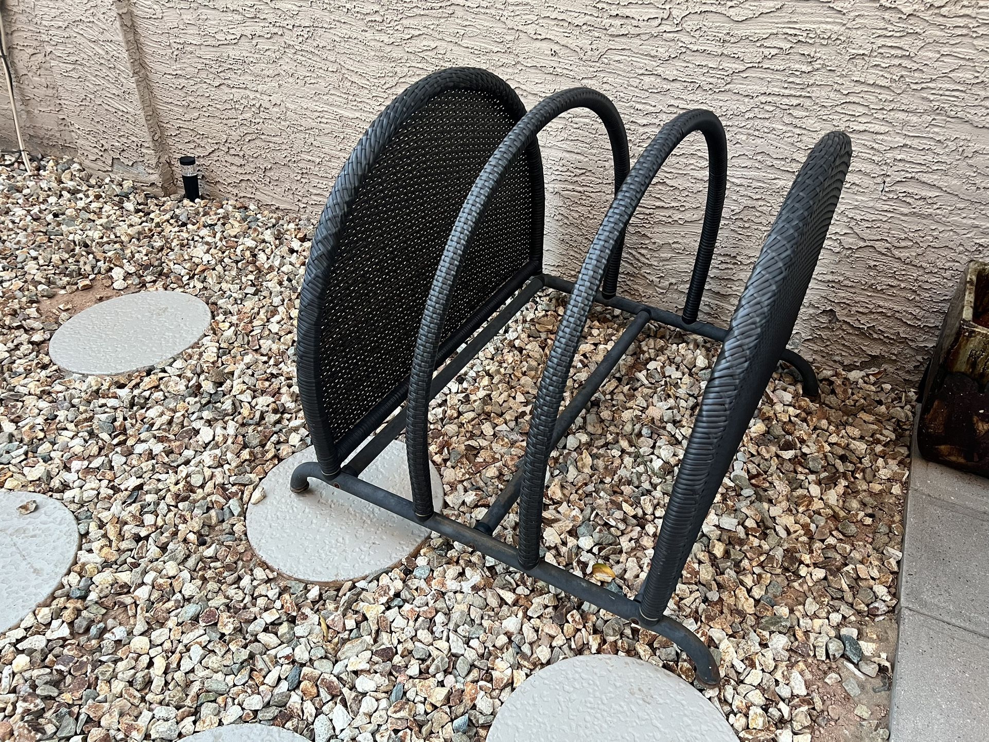 3 Slot Outdoor Wicker Rattan Pool Float Organizer- Pool Holder Storage ...