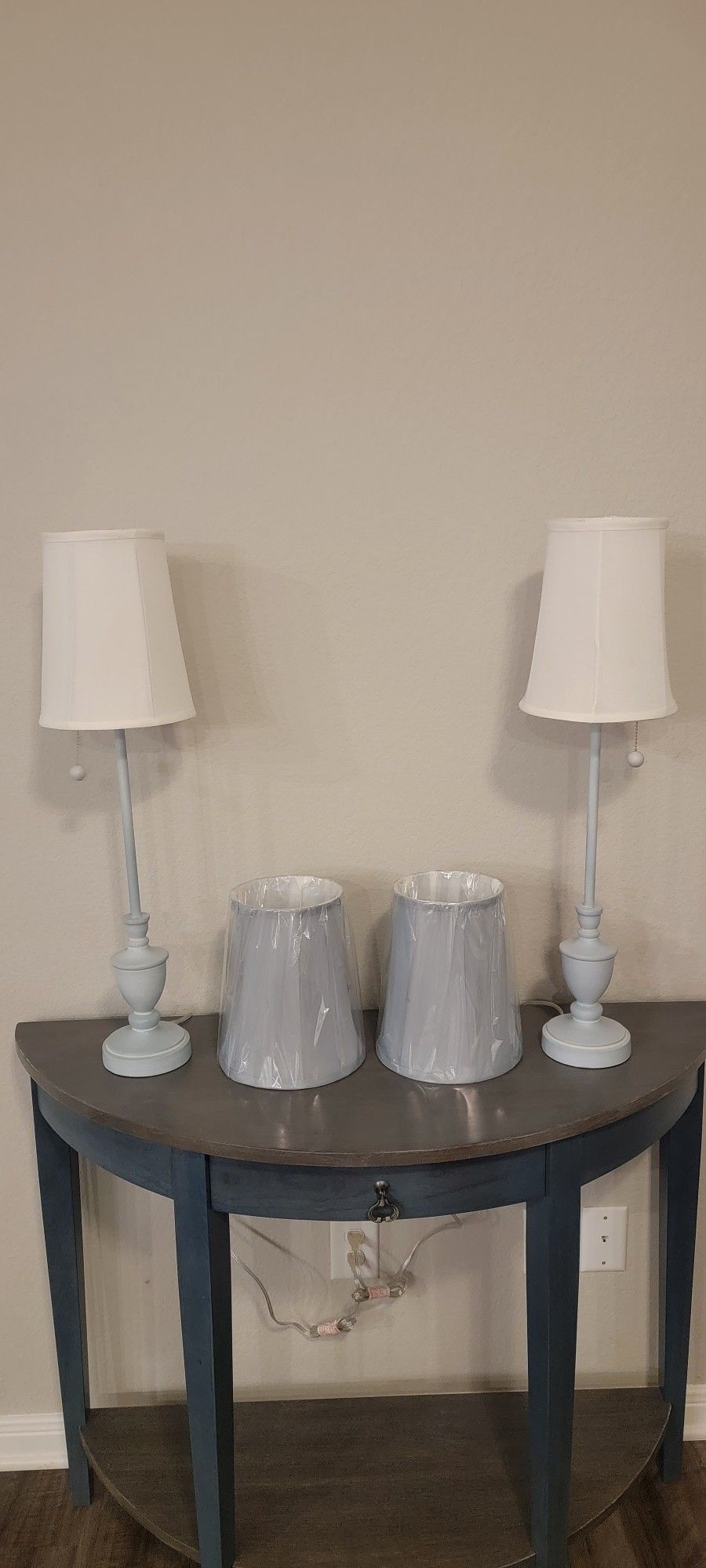 Slate Blue Buffet Accent Lamps with Additional Lamp Shades by Valerie ...