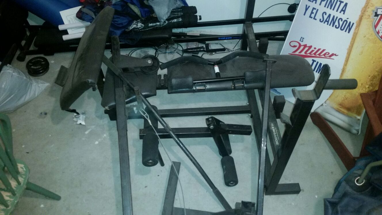 Complete bodysmith bench with accessories and standard weights for Sale ...