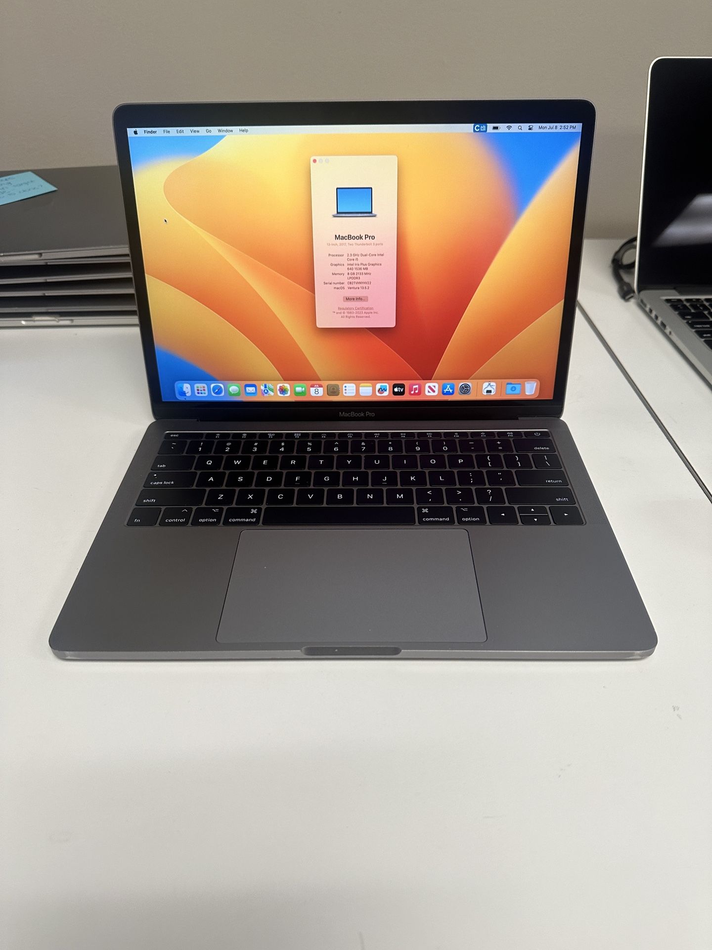Apple 13” MacBook Pro 2017 Space Gray 2.3ghz Core i5 8gb RAM 128gb Flash macOS Ventura for Sale ...