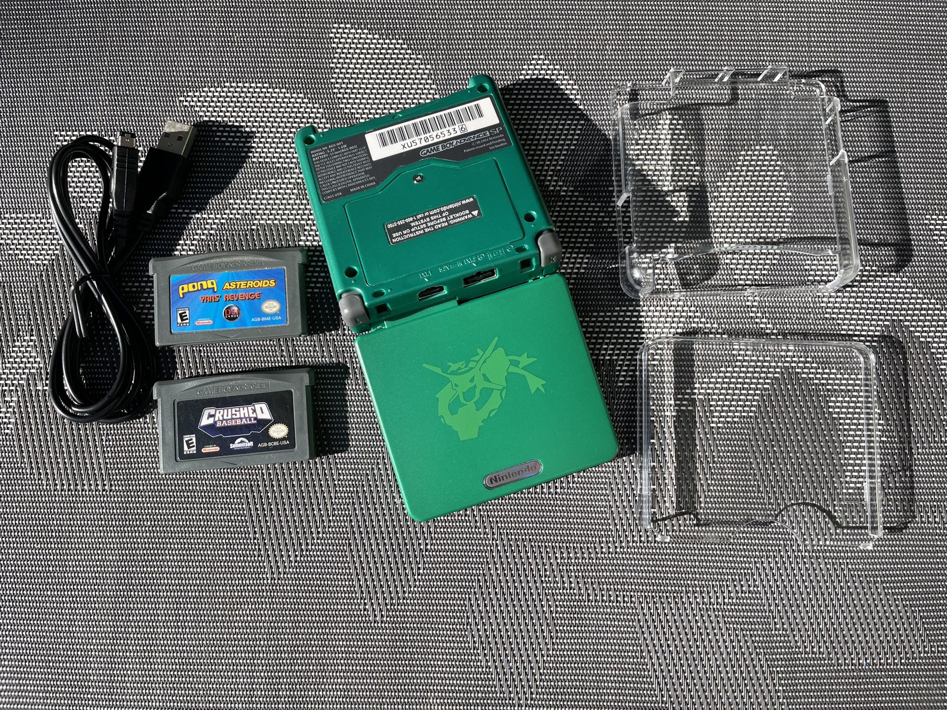 GAMEBOY ADVANCE SP RAYQUAZA POKEMON NINTENDO AGS 001 Reshell for Sale ...