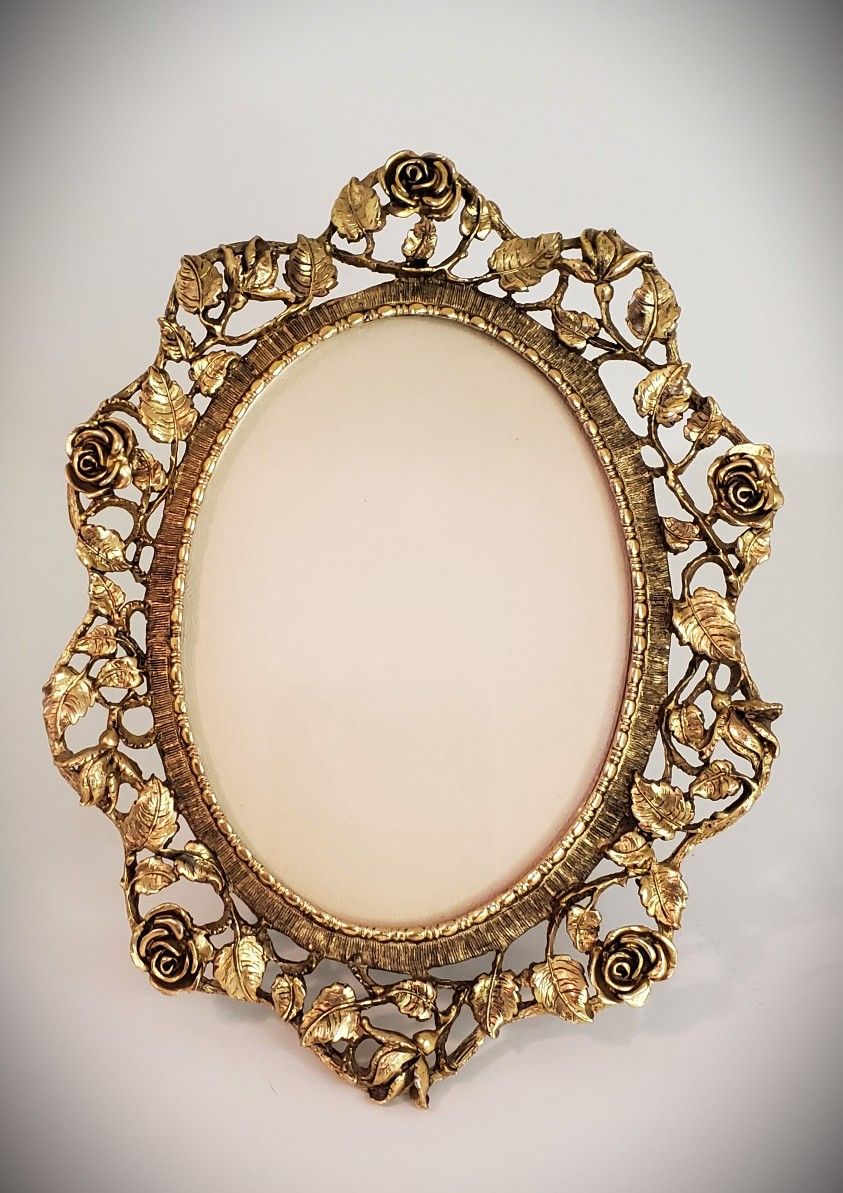 Vintage Matson Gold Oval Picture Frame with Roses Made in the USA for ...