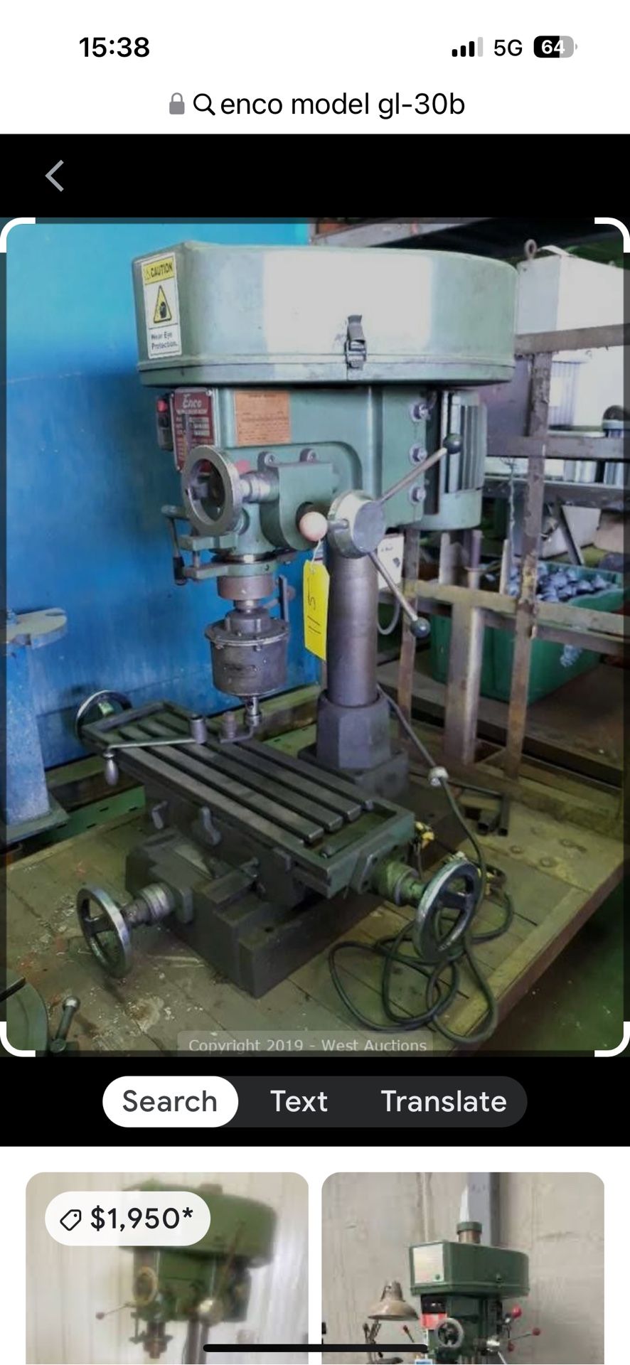 Vintage Enco Milling Drilling Machine Model GL -30B for Sale in Fort ...