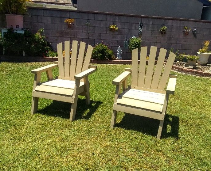 Pair Of Well Built Very Sturdy Wooden Outdoor Chairs In Great Condition ...