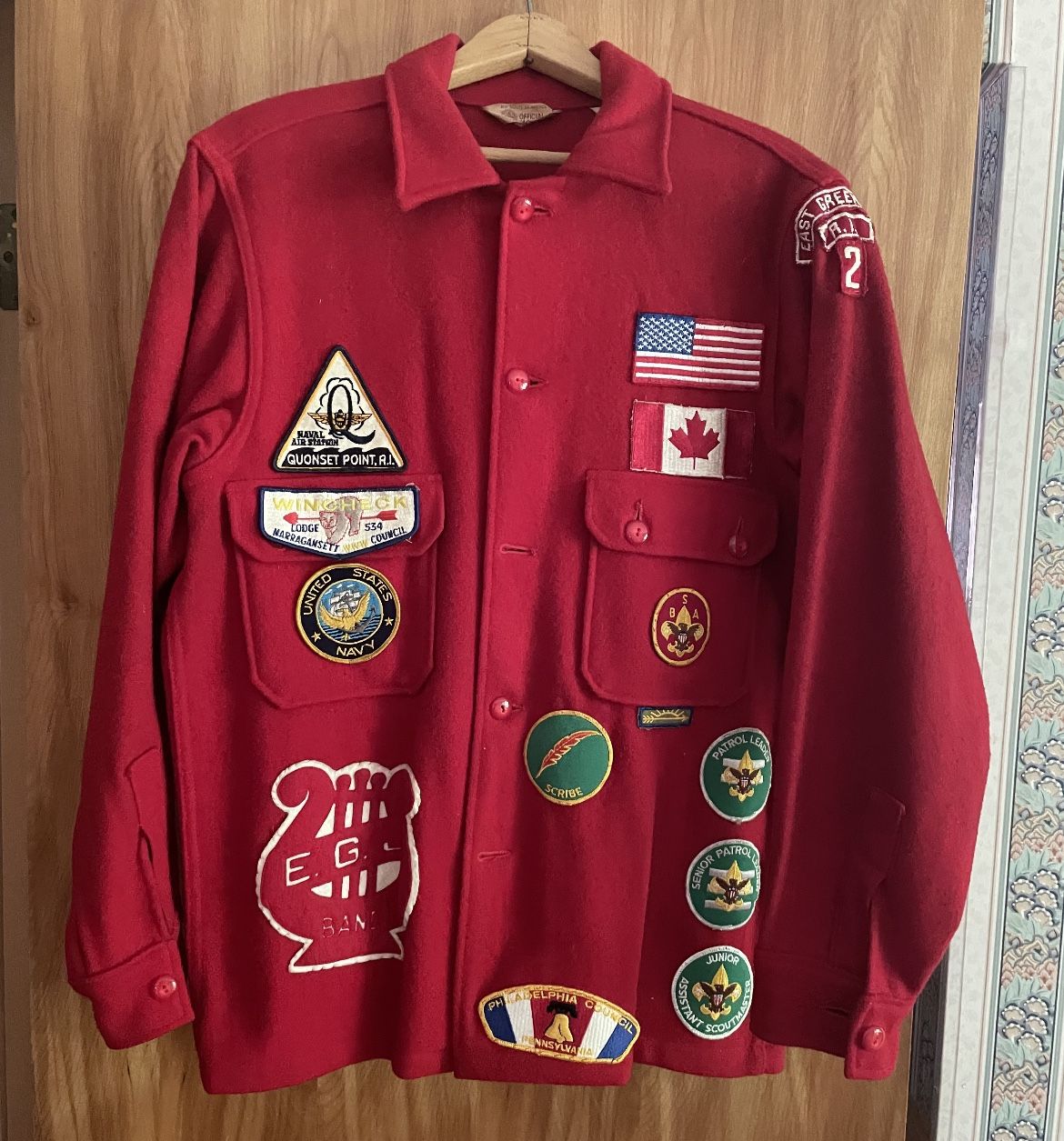 Vintage 1960s Official Boy Scouts Red Wool Jacket. Size 40 for Sale in ...