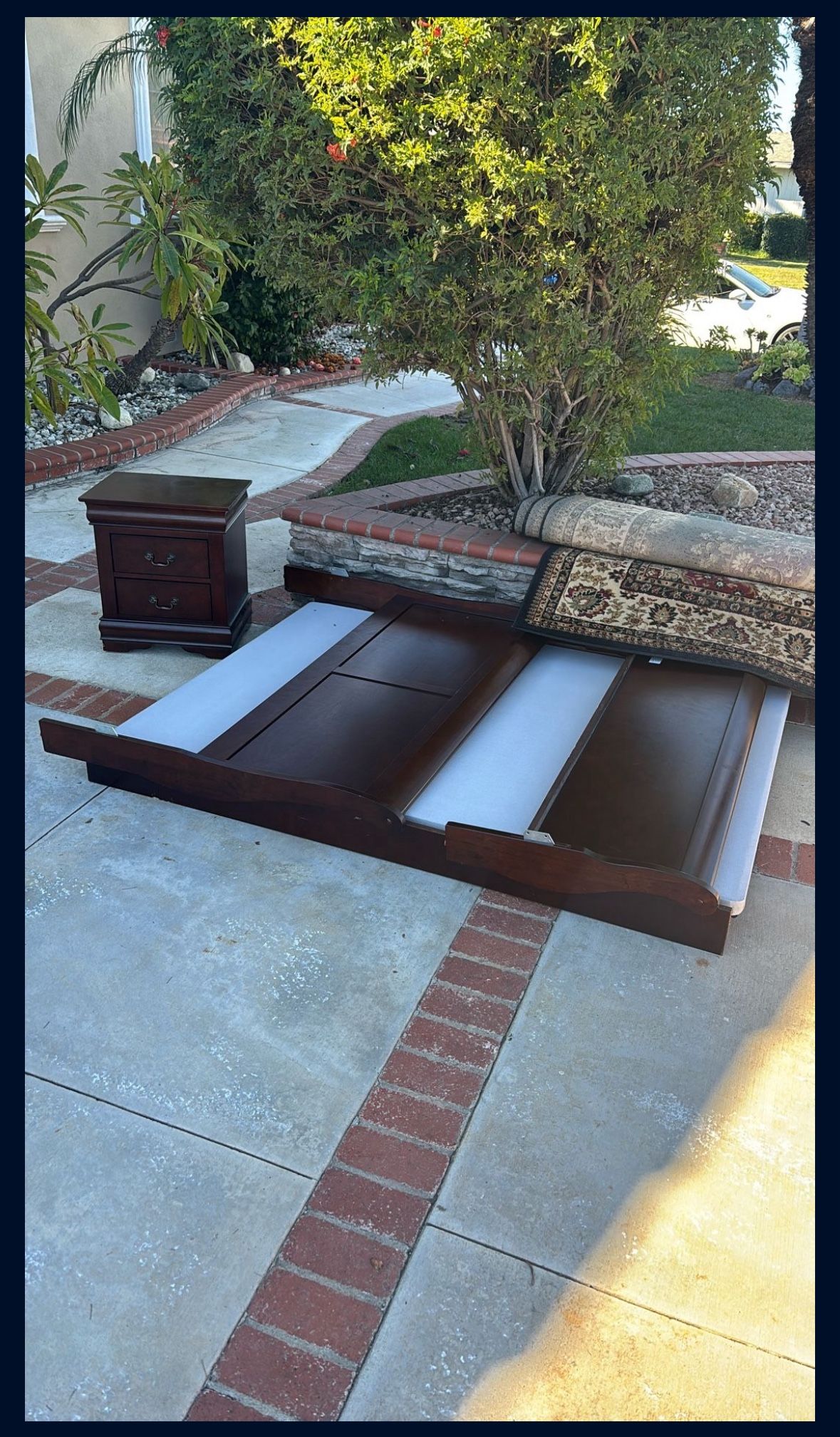 Queen Bed Frame/Mattress/Nightstand for Sale in La Habra Heights, CA ...