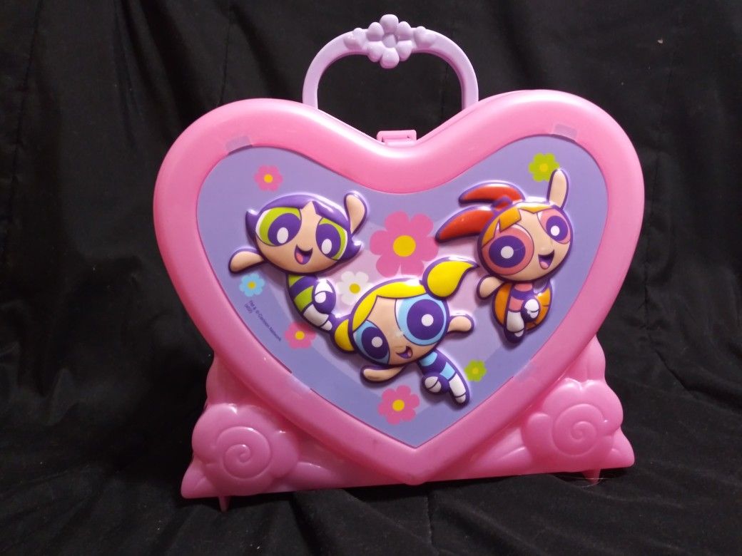 Powerpuff Girls Pink Purple Heart Shaped Lunch Box with Thermos ...