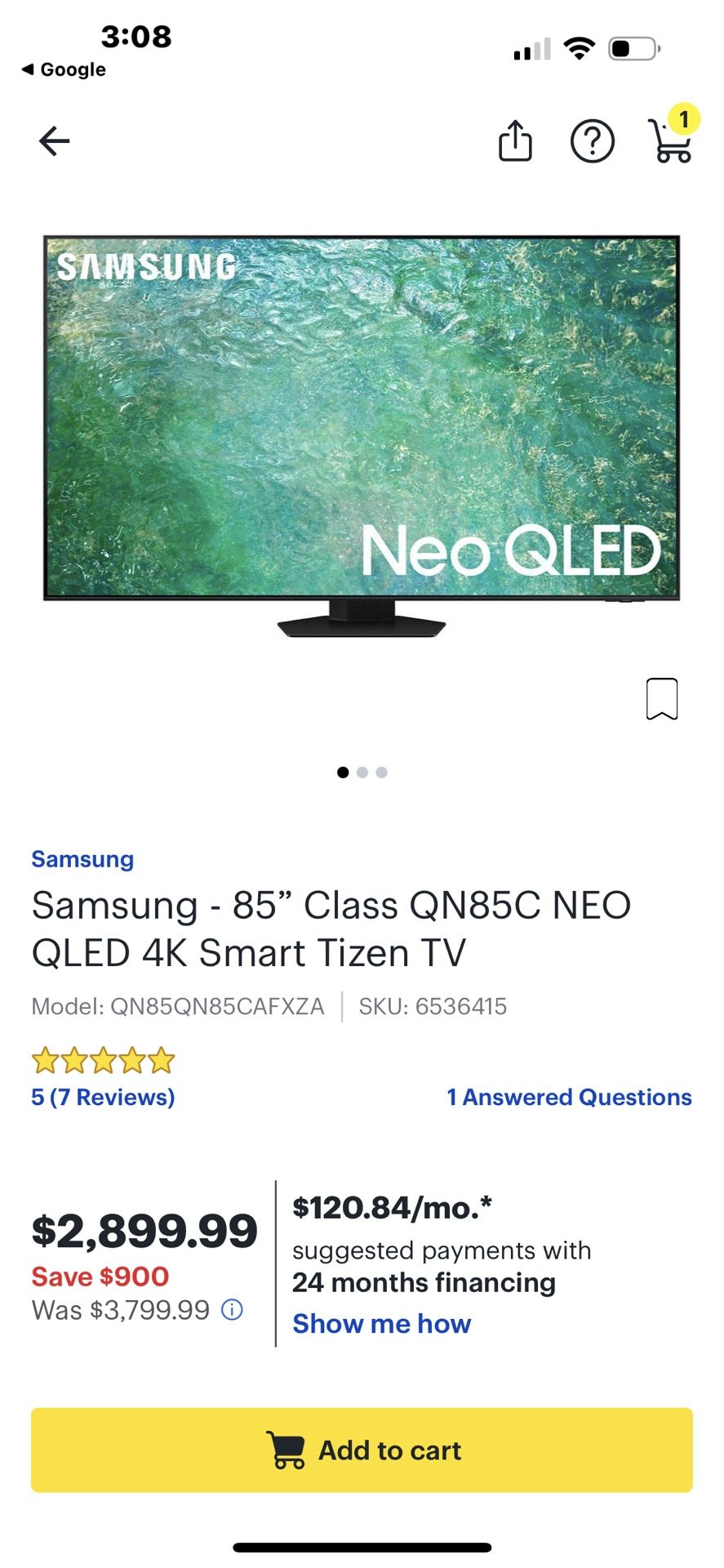 Samsung Samsung - 85" Class QN85C NEO OLED AK Smart Tizen TV for Sale ...