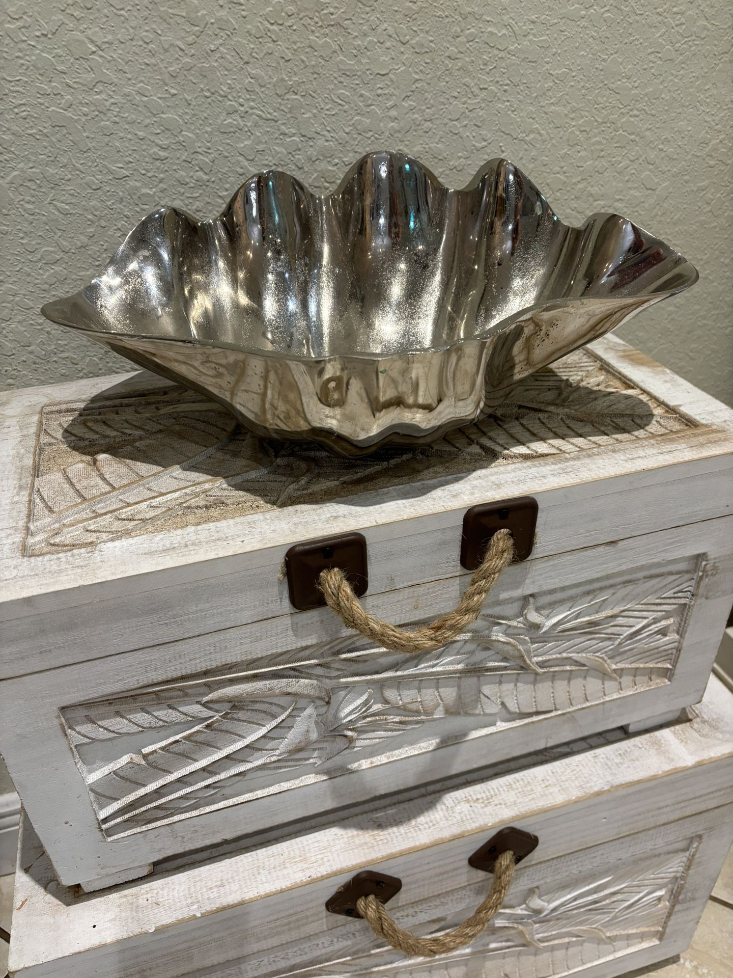 Aluminum Unique Seashell Bowl Sea Clamshell Dish Table Decor Large for ...