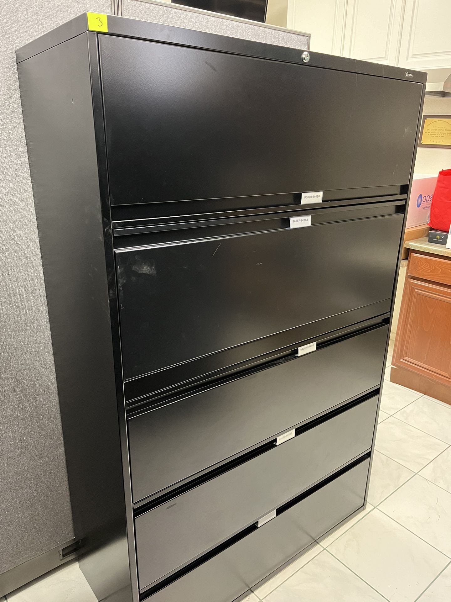 Large Sleek Black Metal Professional File Storage Cabinets. 42 width/64 ...