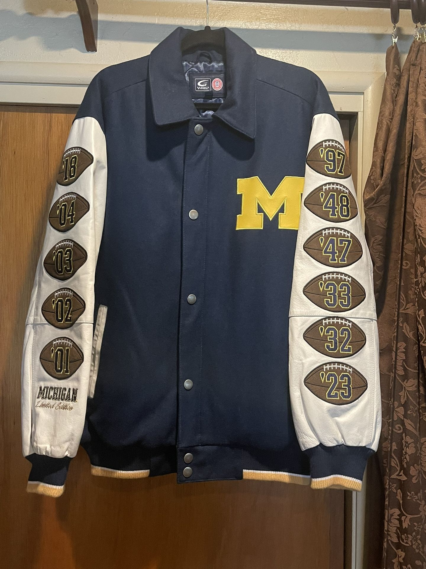 RARE Michigan Wolverines National Champions Letterman Jacket G-III Carl ...