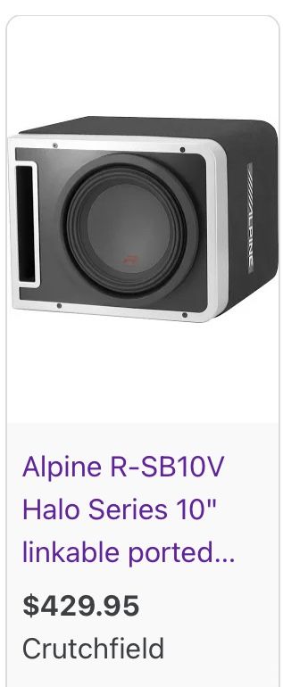 Alpine Type R 10” Sub With Alpine Ported Box for Sale in Miami, FL ...