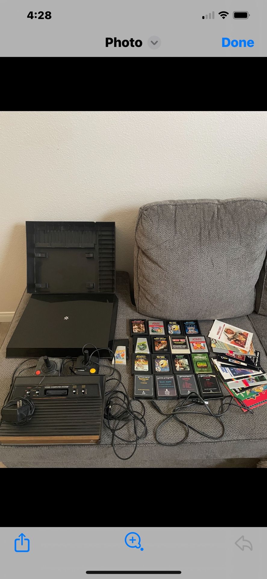 This is a vintage Atari 2600 with the original box 2 controllers works ...
