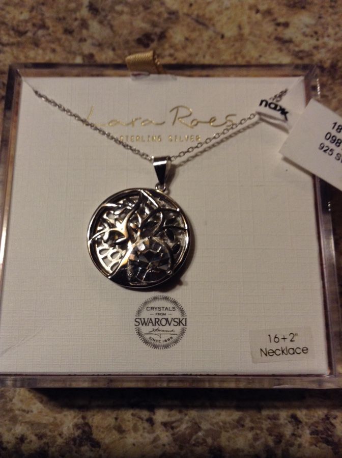 LARA. ROES. STERLING SILVER NECKLACE WITH SWAROVSKI CRYSTAL STONE for ...