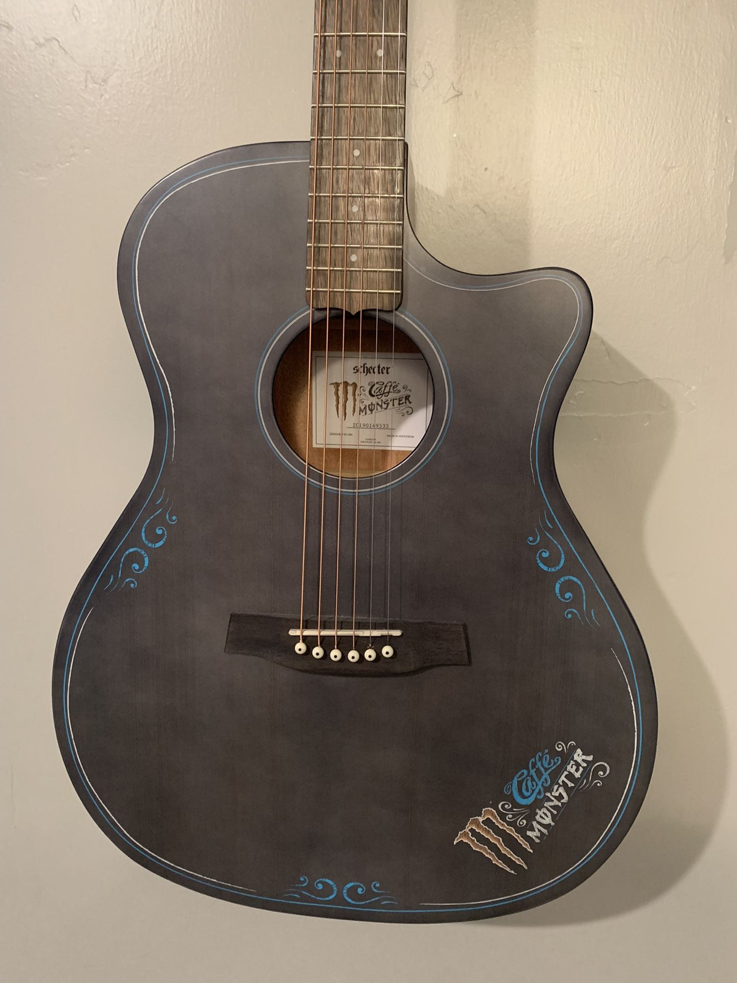 Schecter Limited Edition Monster Energy Acoustic Guitar for Sale in ...