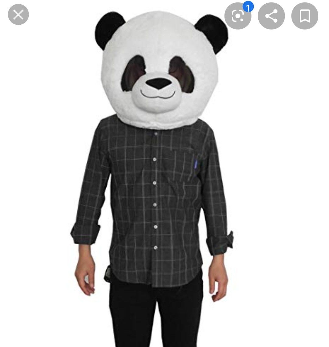 Panda Maskimals Large Plush Head Mask Adult Size,mascot for Sale in ...