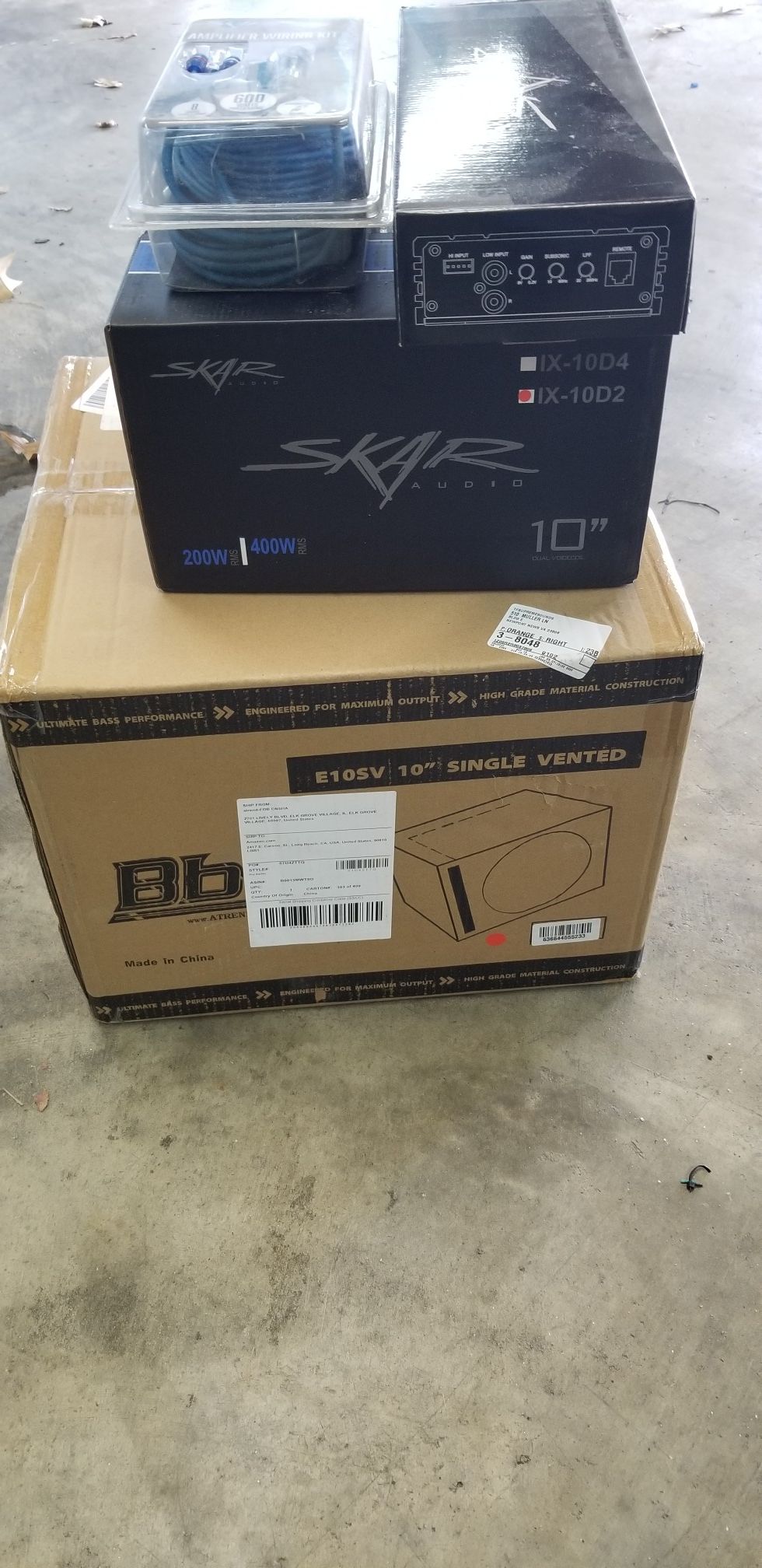 SKAR AUDIO 10" 500 WATT SUBWOOFER BUNDLE W/ 10" SUB, AMP, PORTED SUB ...