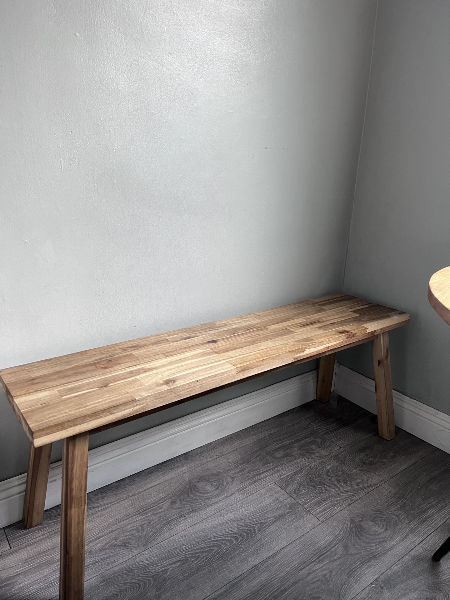 Bench 100% Solid Acacia Wood, Backless, Wax Galvanized Finish, Easy 47 ...