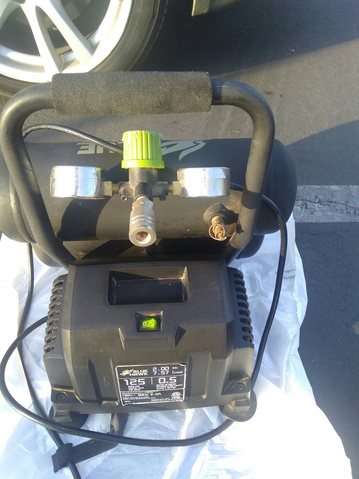 Blue Hawk Electric Air Compressor - Portable Compressor - 2-Gallon 125 ...