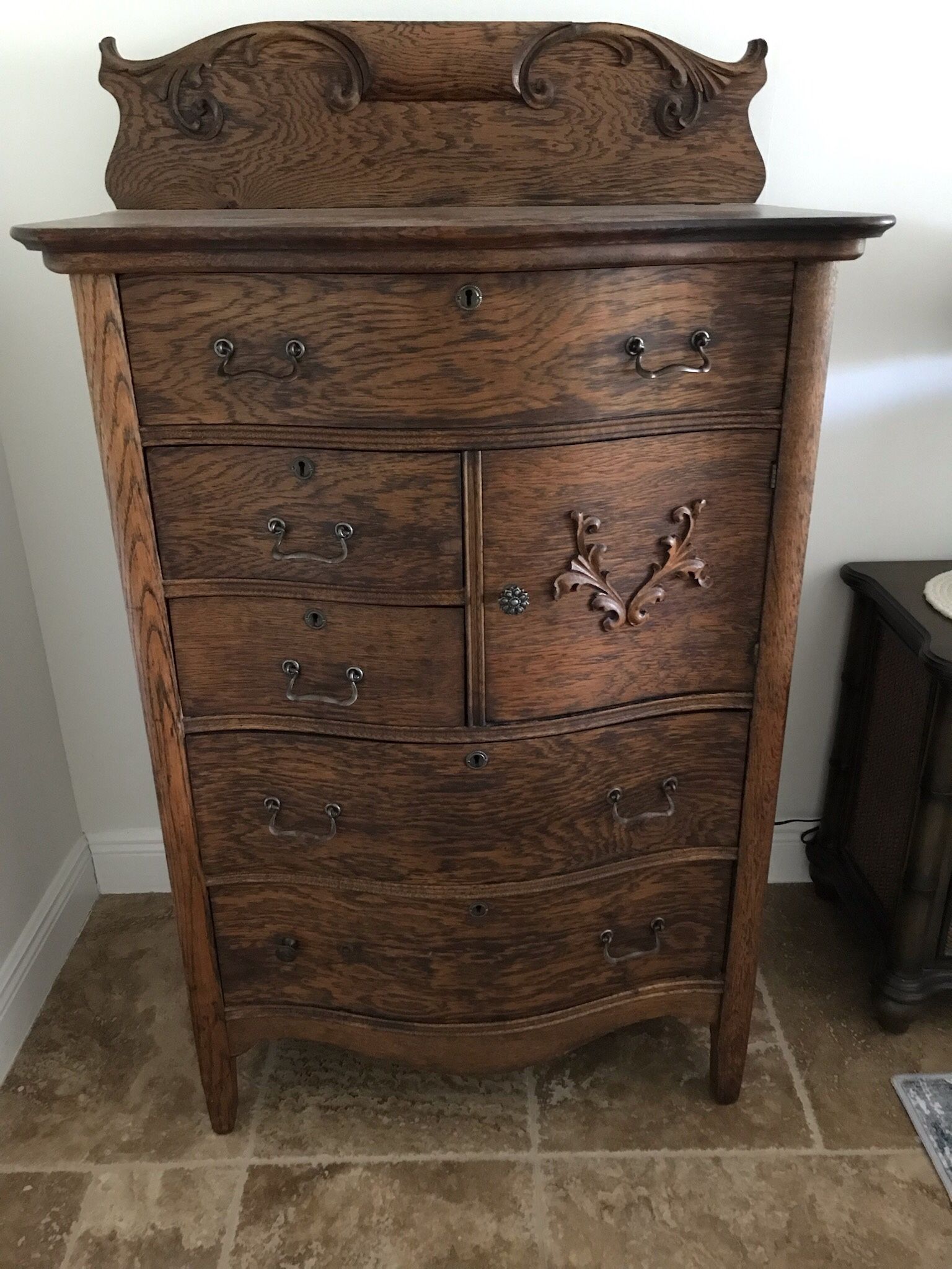 Antique Victorian Oak Highboy Dresser Furniture exxis group
