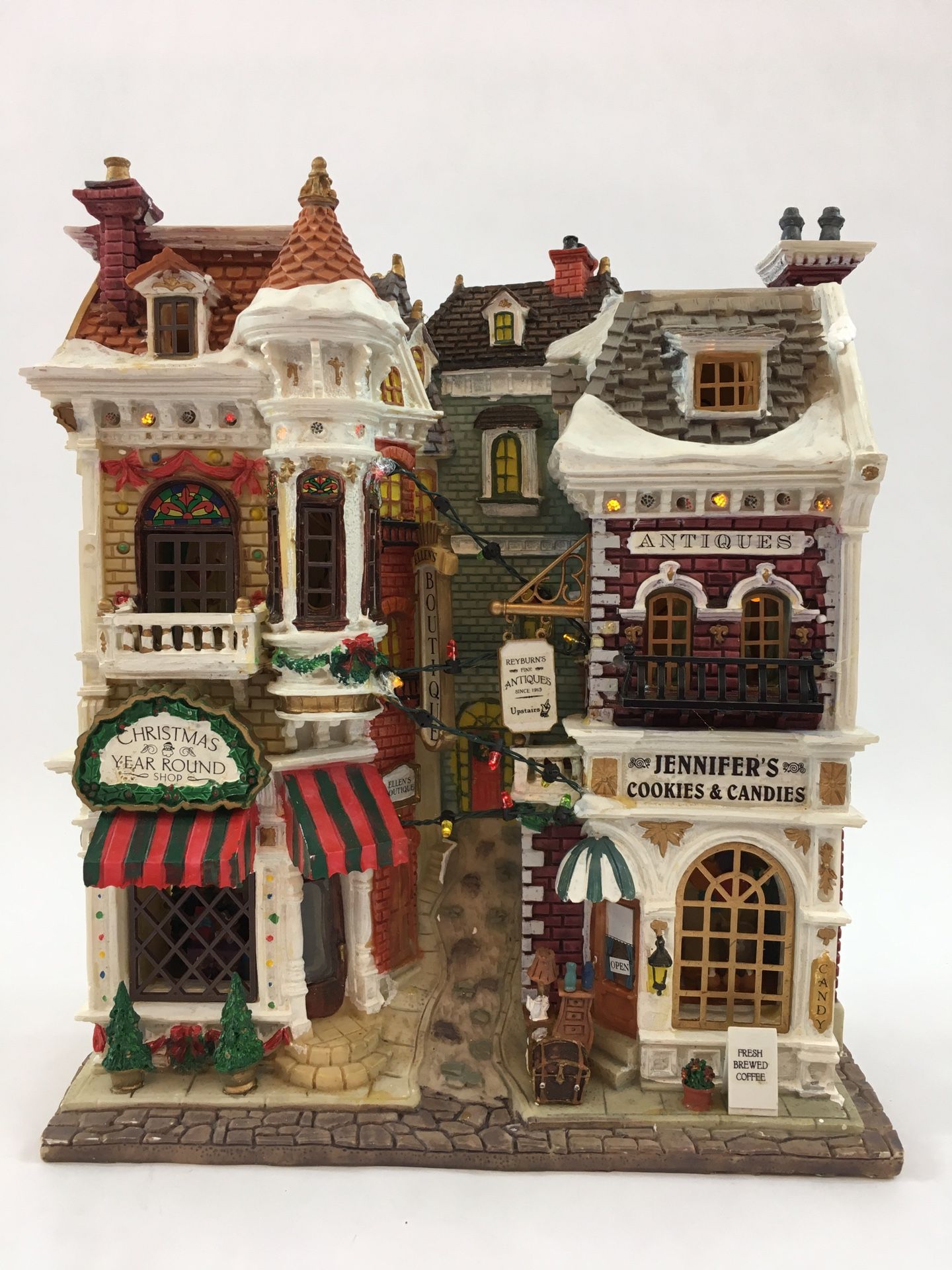 Rare Retired Lemax “Essex Street Facade” Twinkling Lights Wall Hanging ...