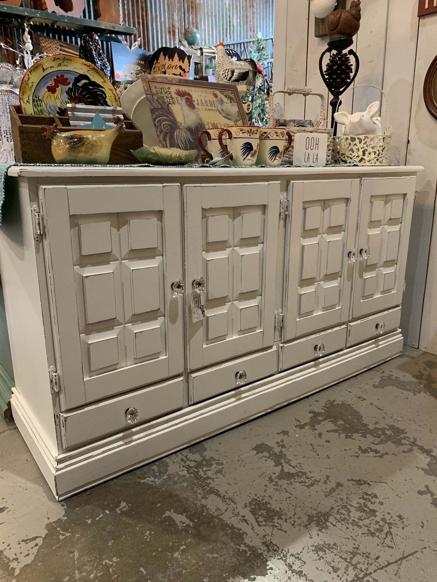 White Distressed Buffet
