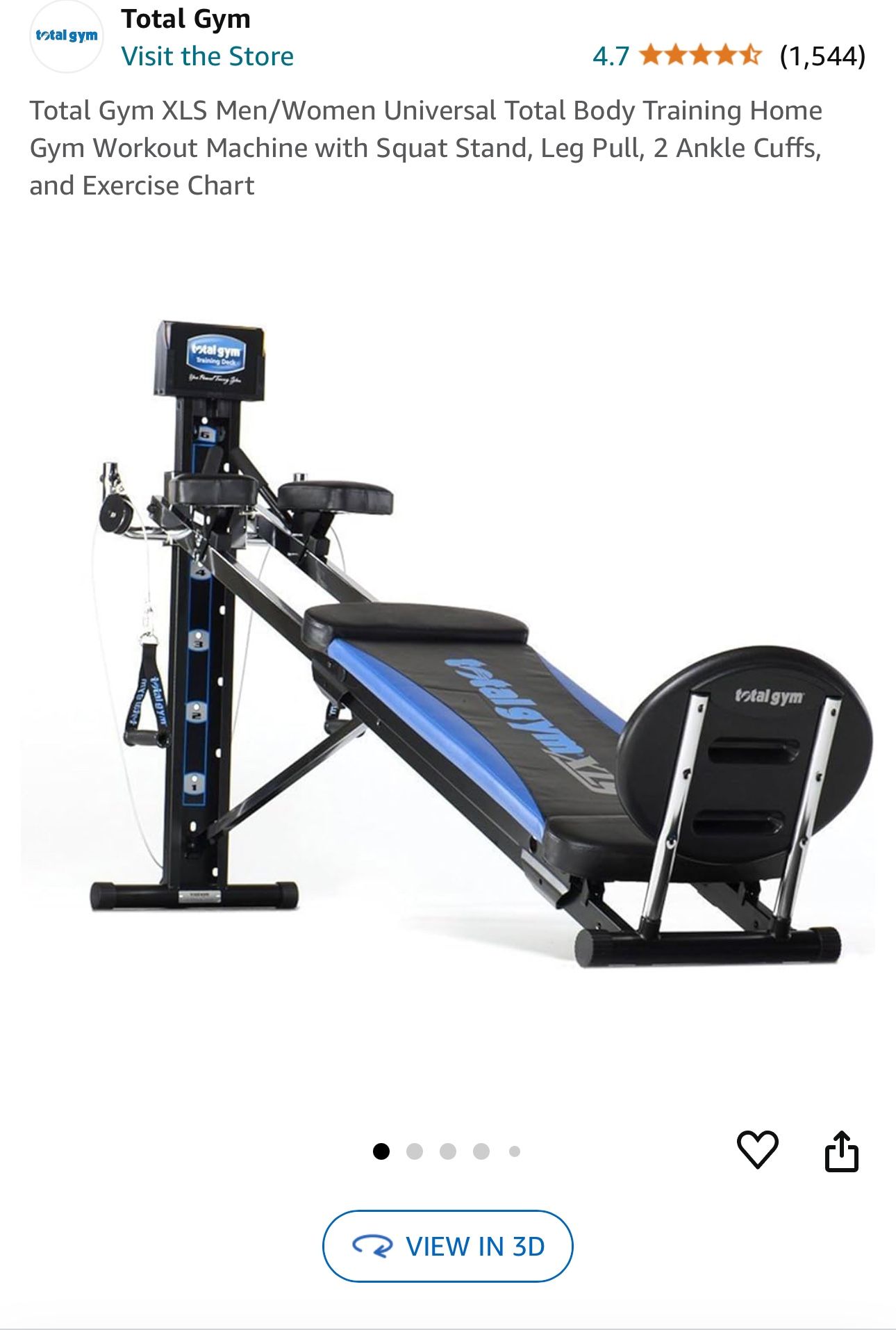 Total Gym XLS Full Body Workout Machine Squat Stand Total Gym XLS Home ...